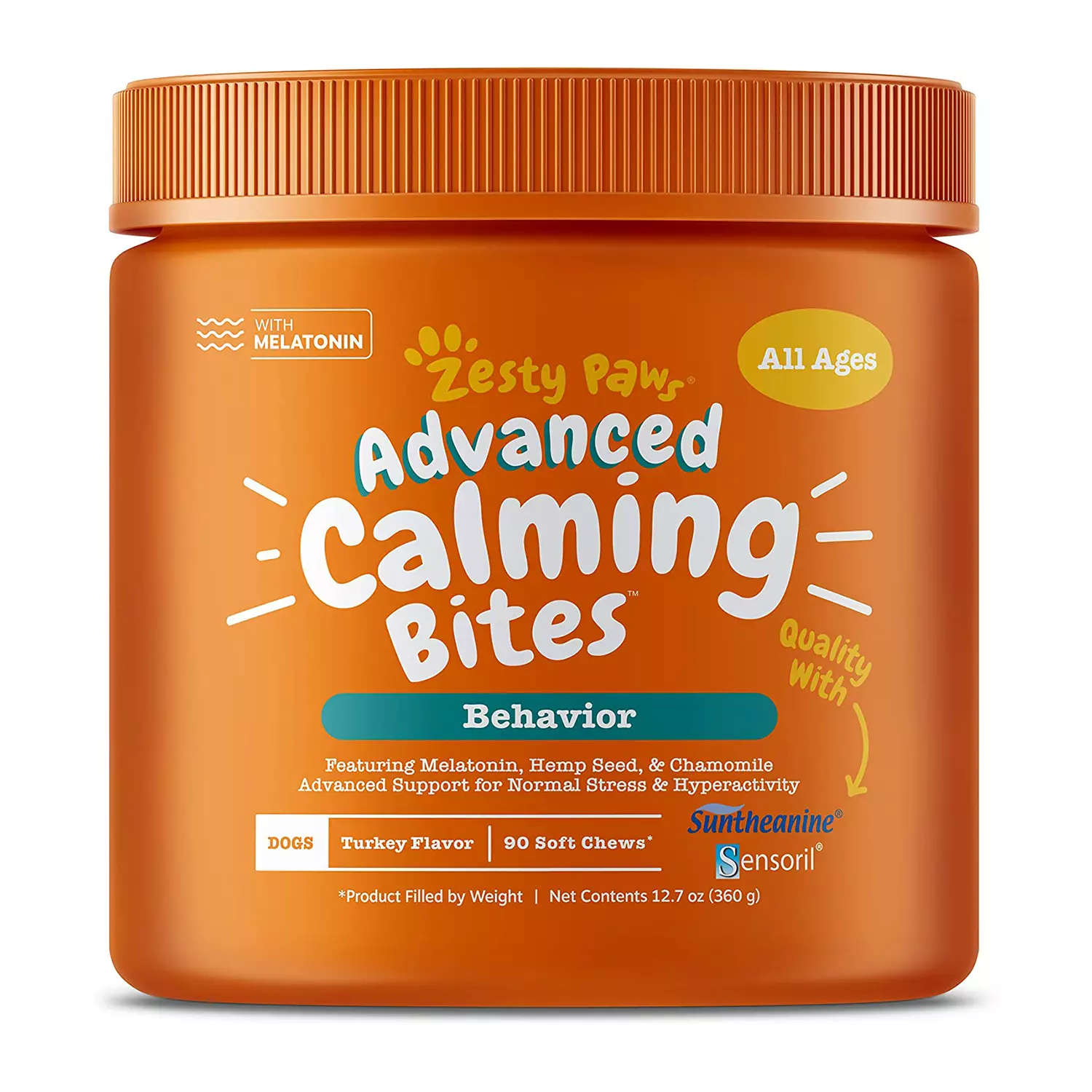 Zesty Paws Advanced Calming Soft Chews para perros con Suntheanine