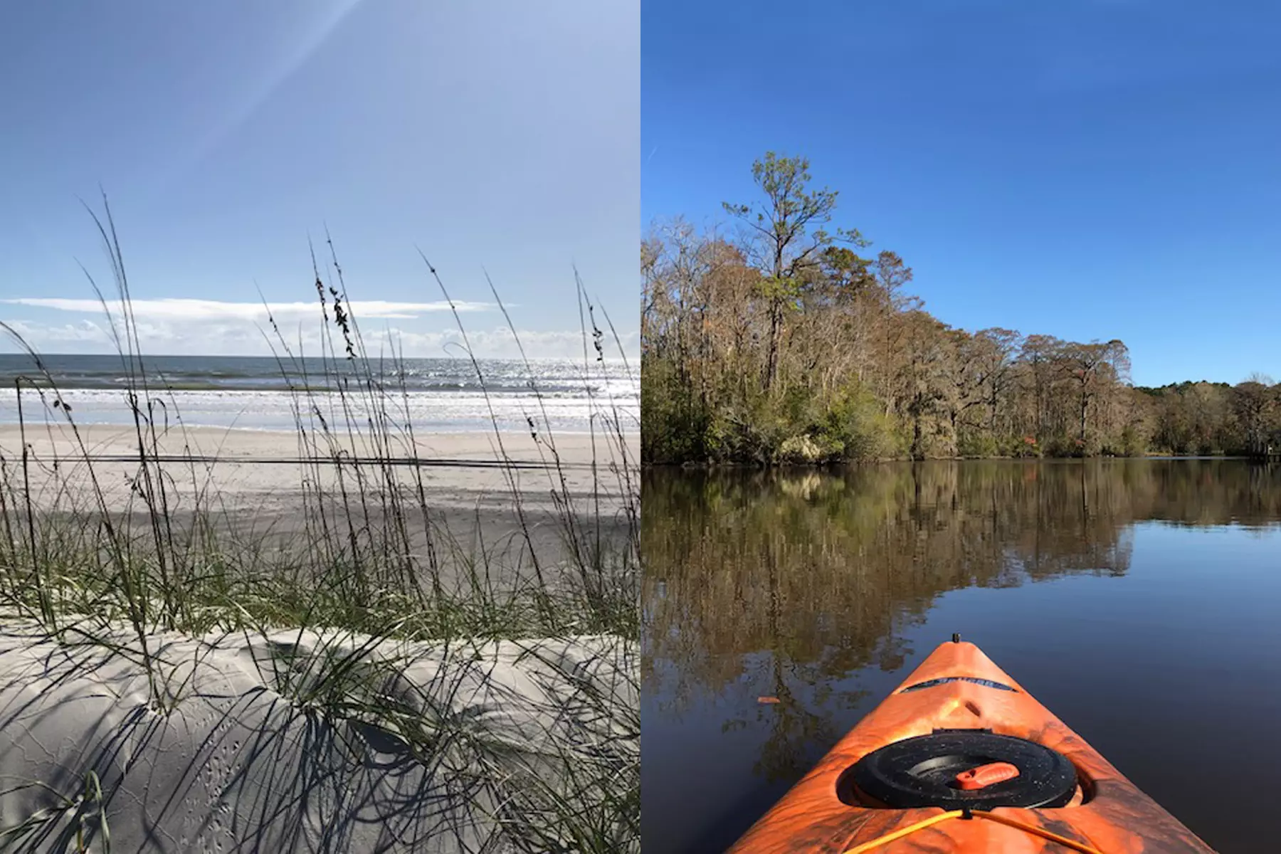 Dunes li Parka Dewletê ya Hammocks Beach û Kayaking li Çemê Tar