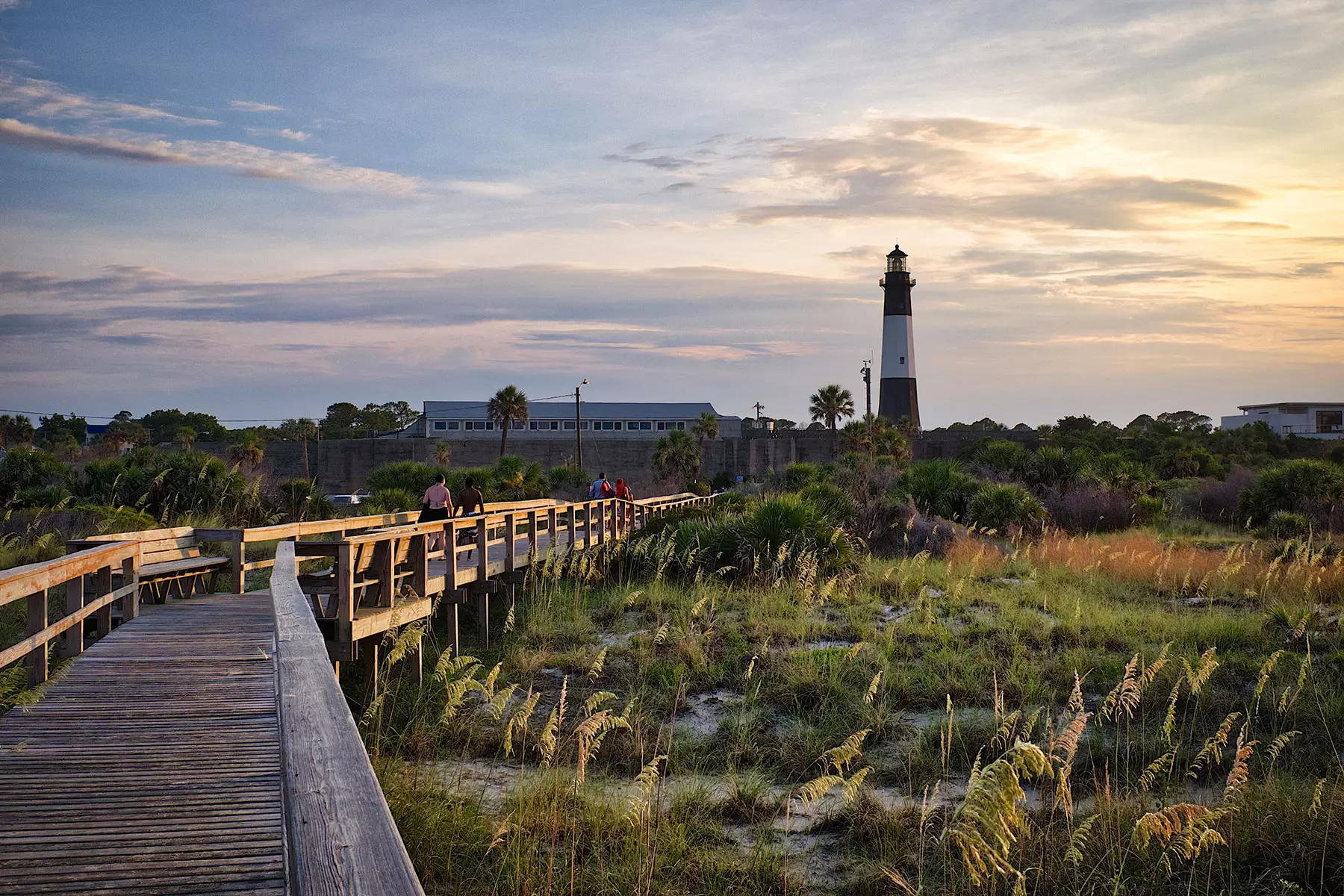 Golden hour malapit sa North Beach, Tybee Island, Georgia, USA