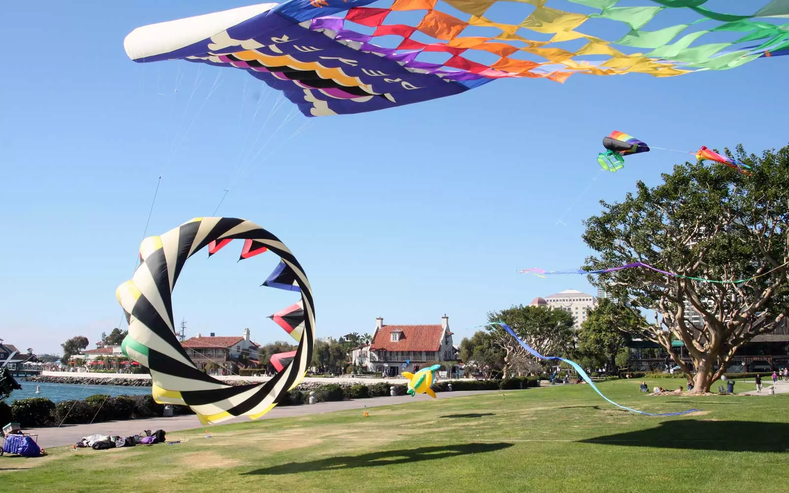 Cometas de Seaport Village volando en San Diego