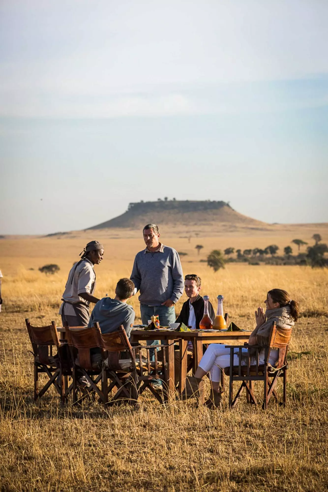 Bush jantando no Sayari Camp Safari em Serengeti