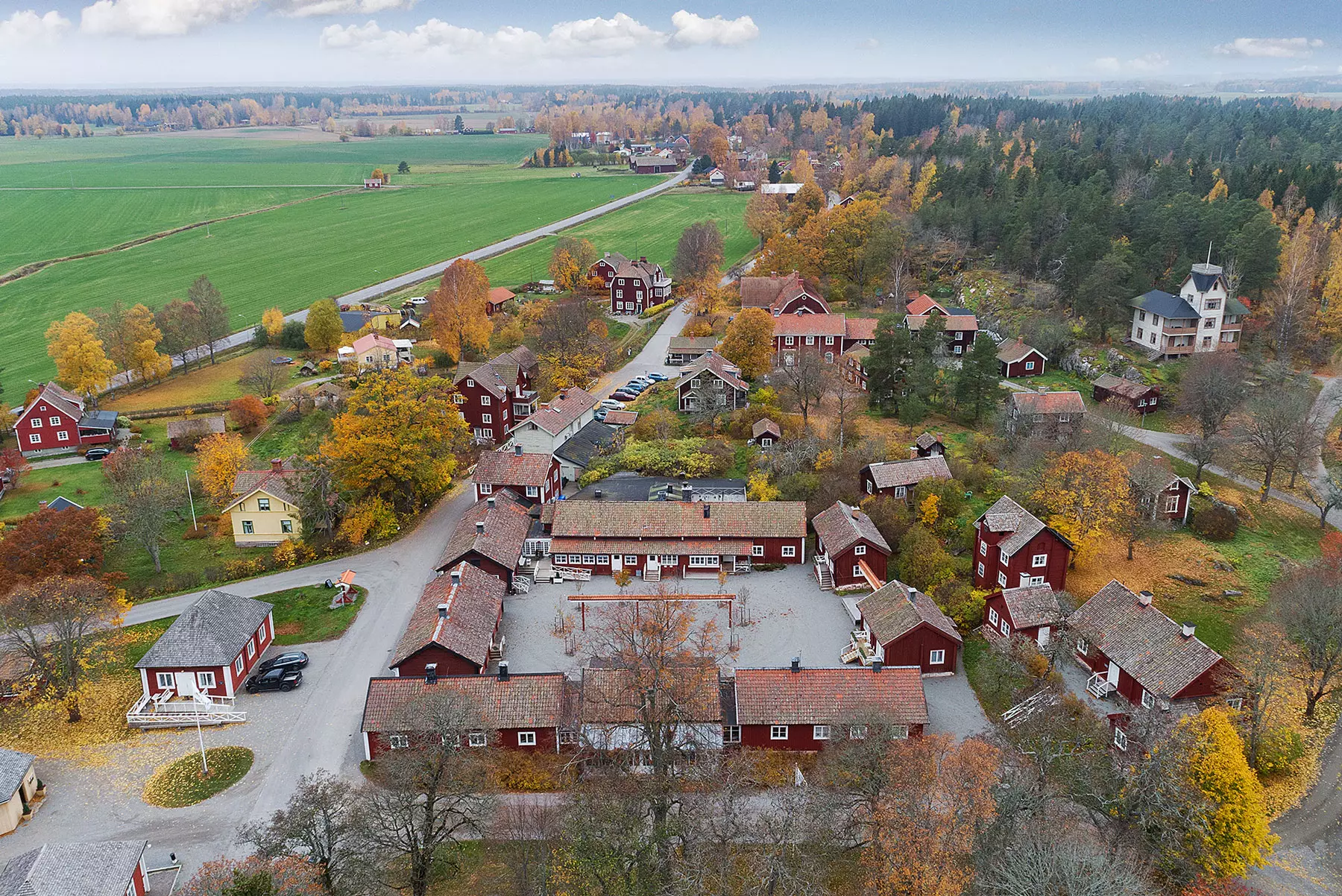 Widok z lotu ptaka na Sätra Brunn, Szwecja