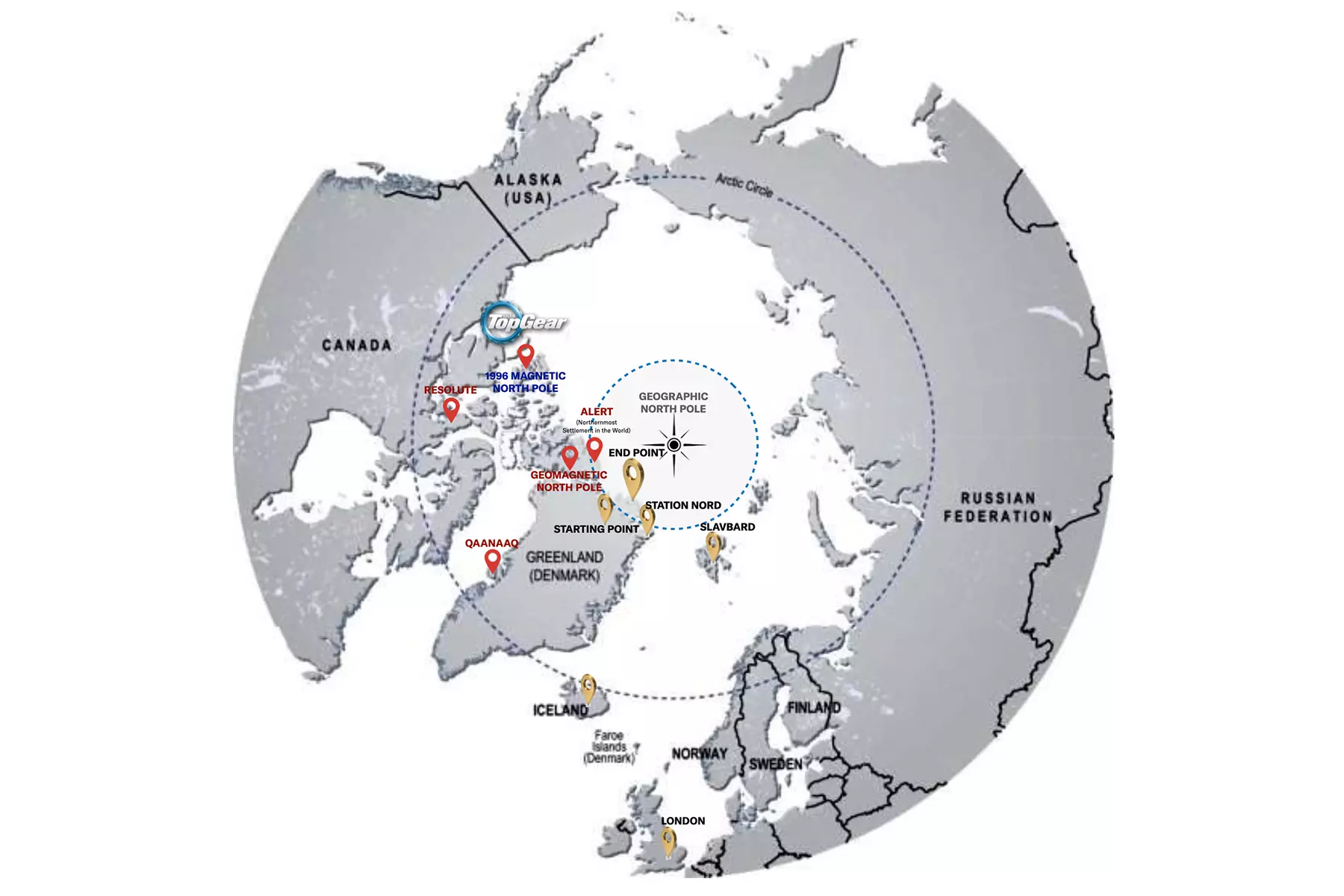 Kort over turen med Ariodante Travel