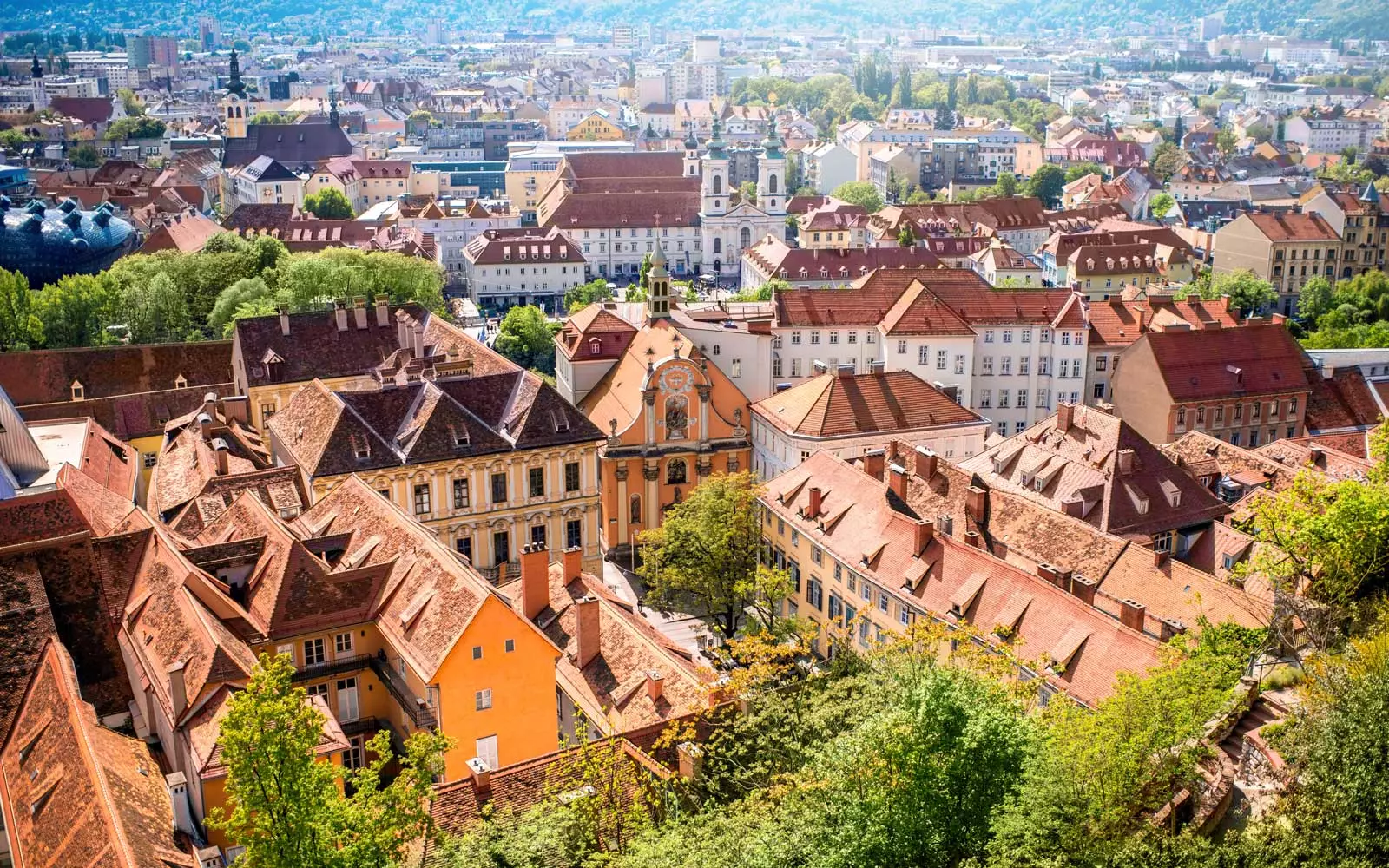 Pogled iz zraka na Graz, Austrija
