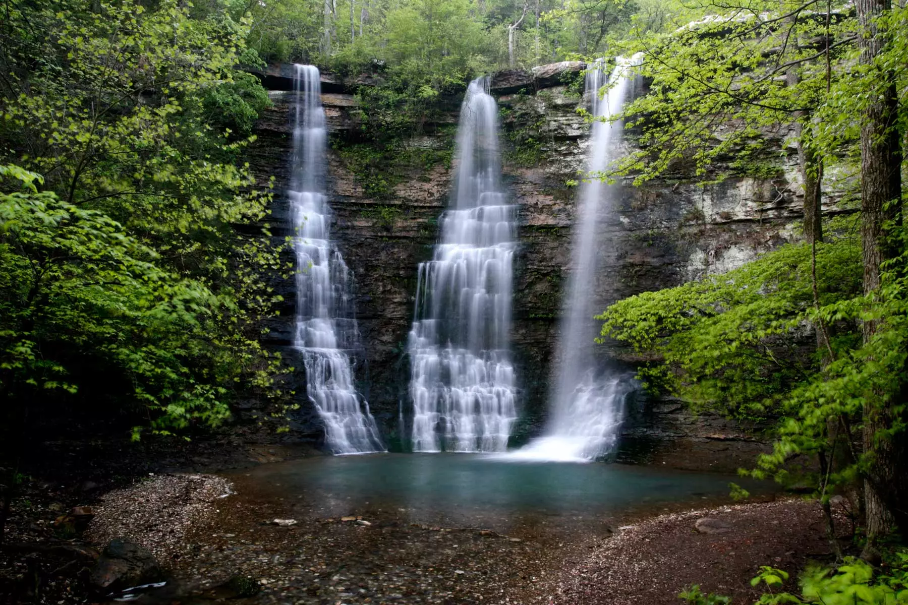 Triple Falls en el Bosque Nacional de Ozark, Arkansas