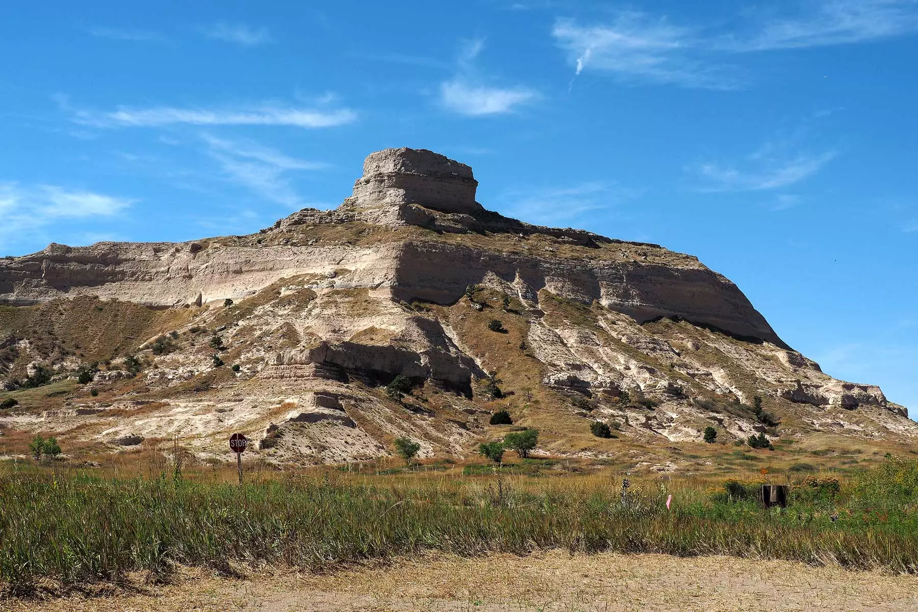 Uitzicht langs de Saddle Rock Trail bij Scotts Bluff National Monument