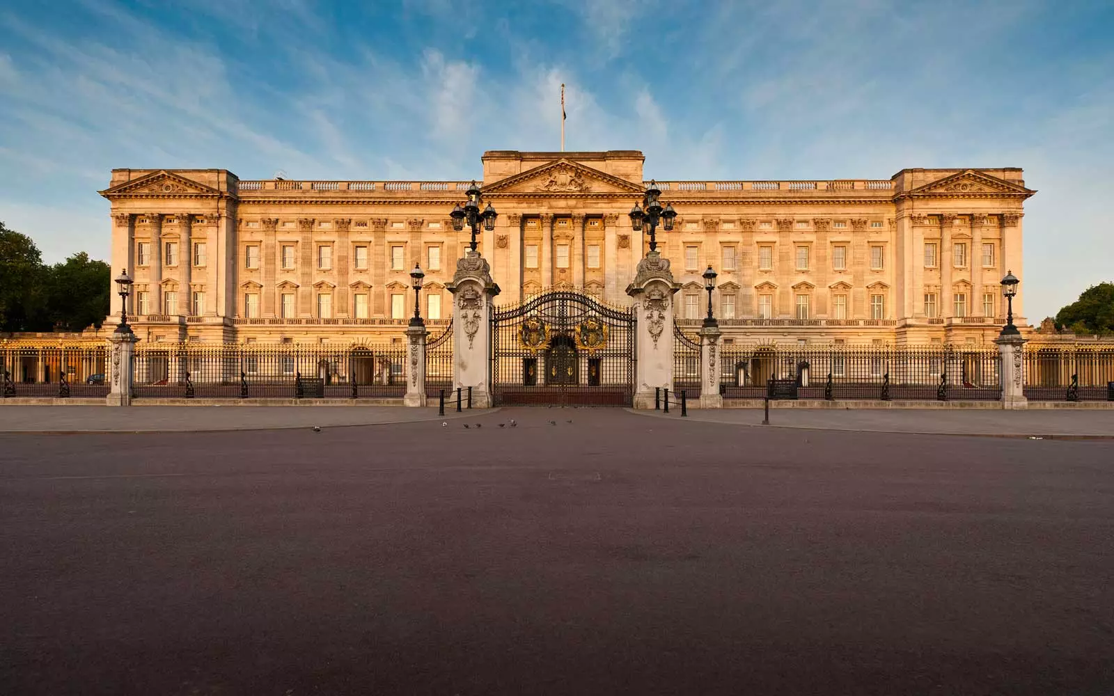 London Buckingham Palace soluppgång The Mall UK