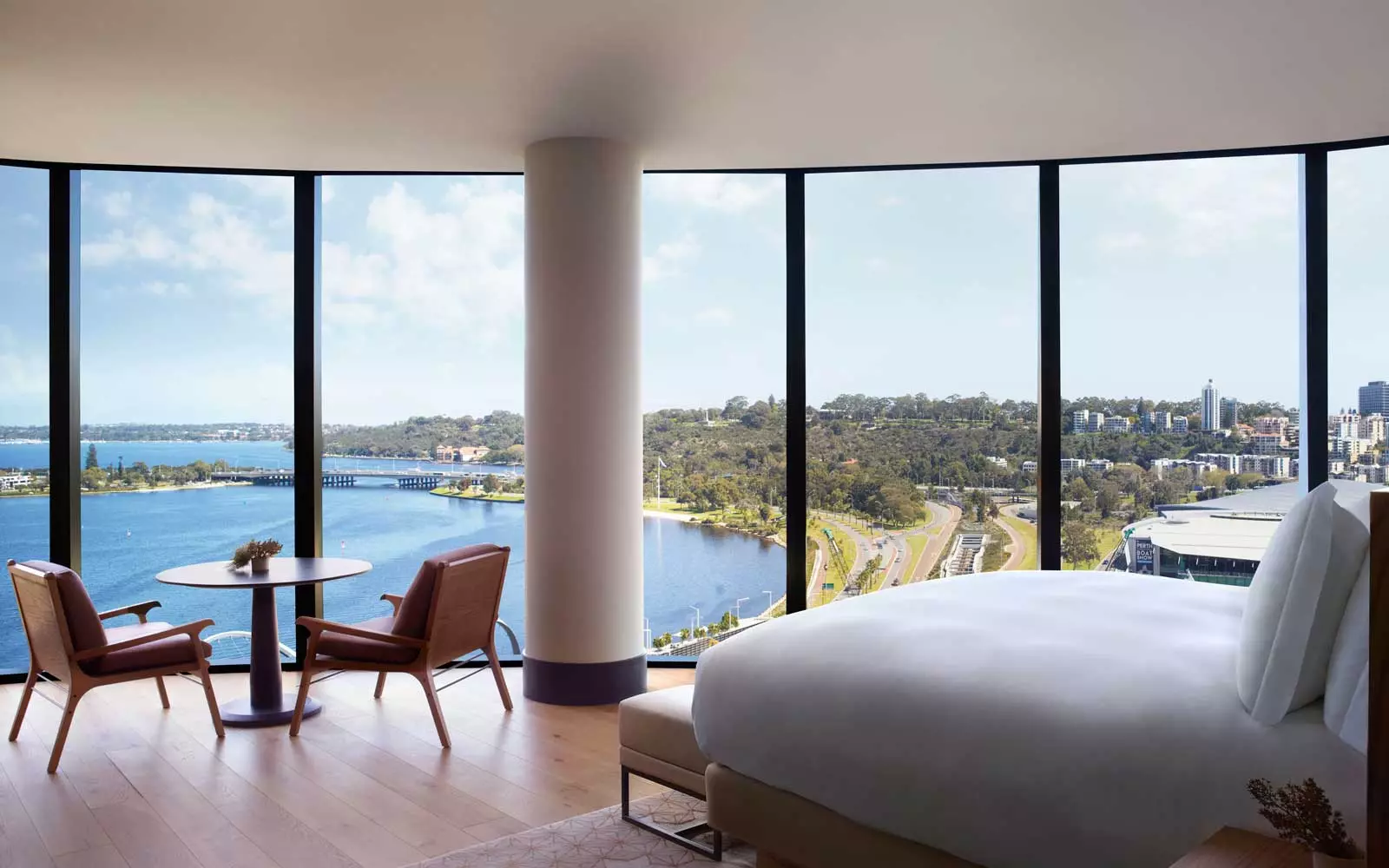 Widok z okna z Ritz-Carlton Perth w Australii