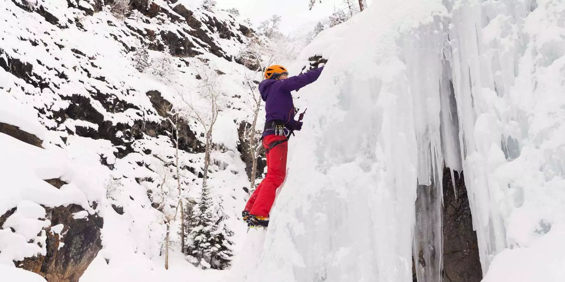 Lezení v ledu v Ouray, Colorado