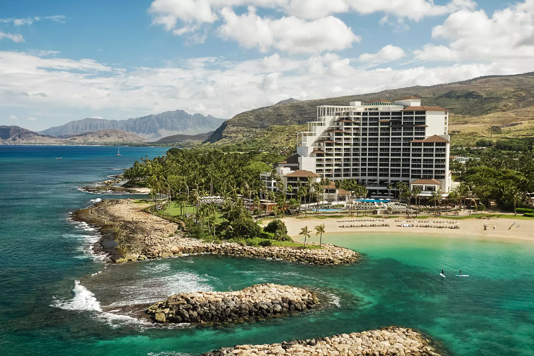 Skats no gaisa uz Four Seasons Resort Oahu pilsētā Ko`olina