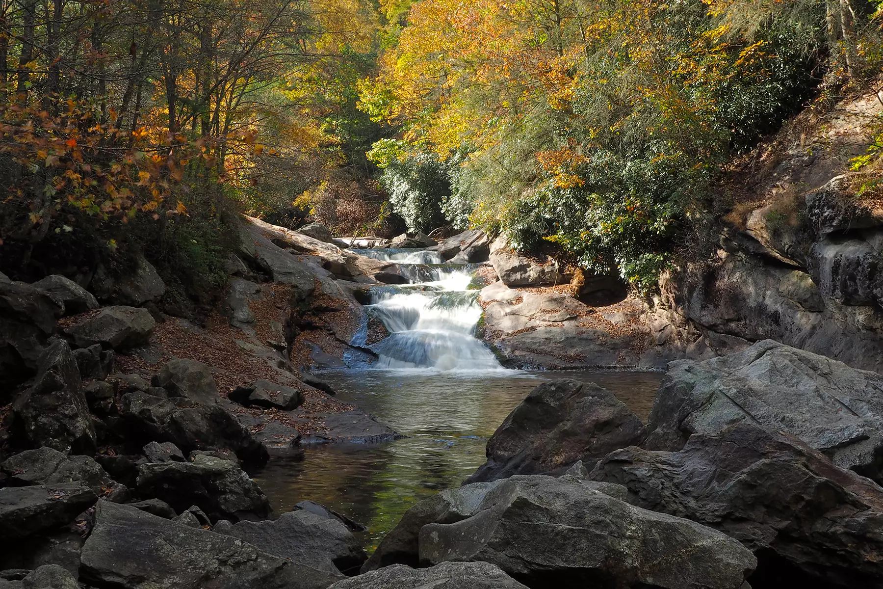 Quarry Falls rudenį, Highlands Šiaurės Karolina