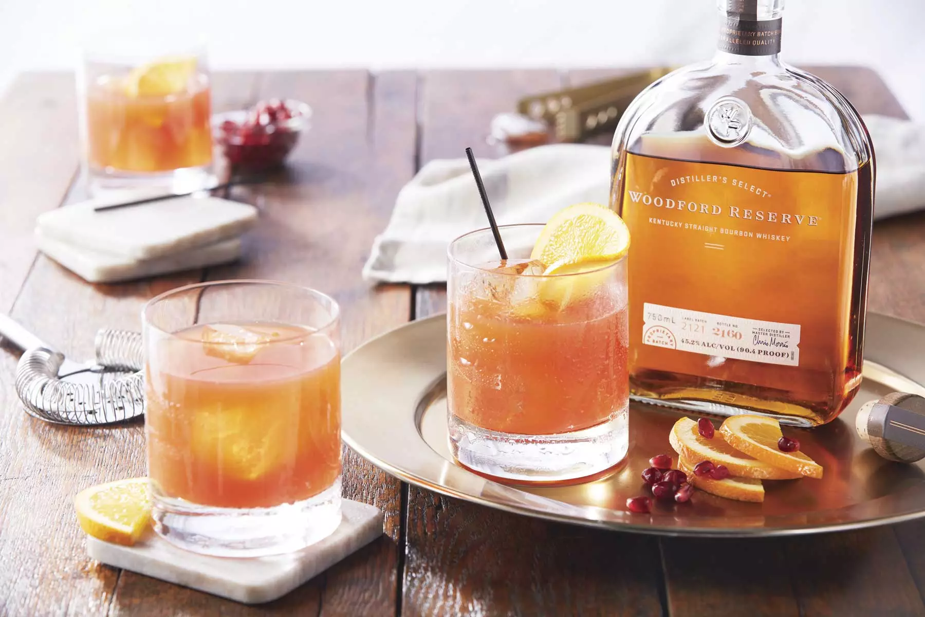 Woodford Reserve Bourbon cocktail, balançoire de porche