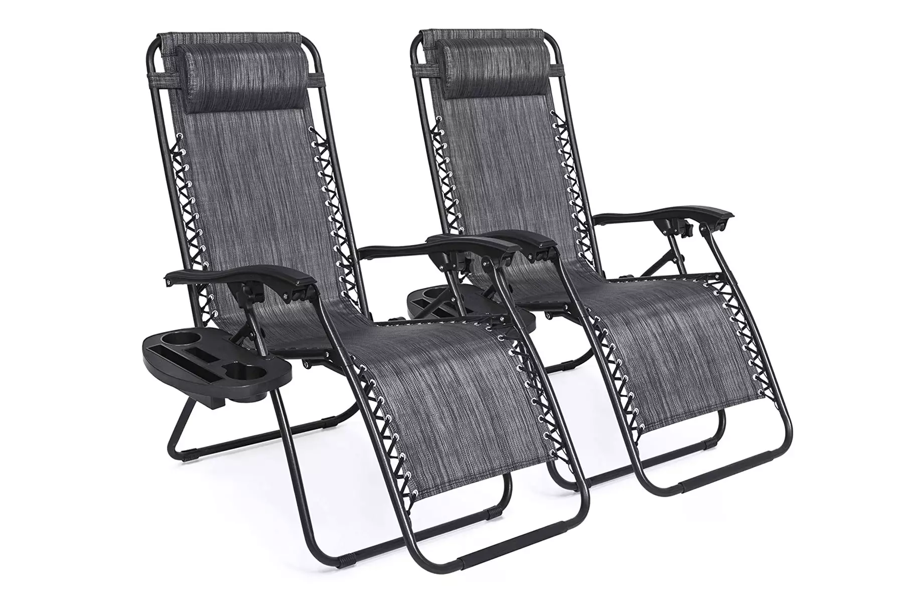 Grey beach lounge chairs