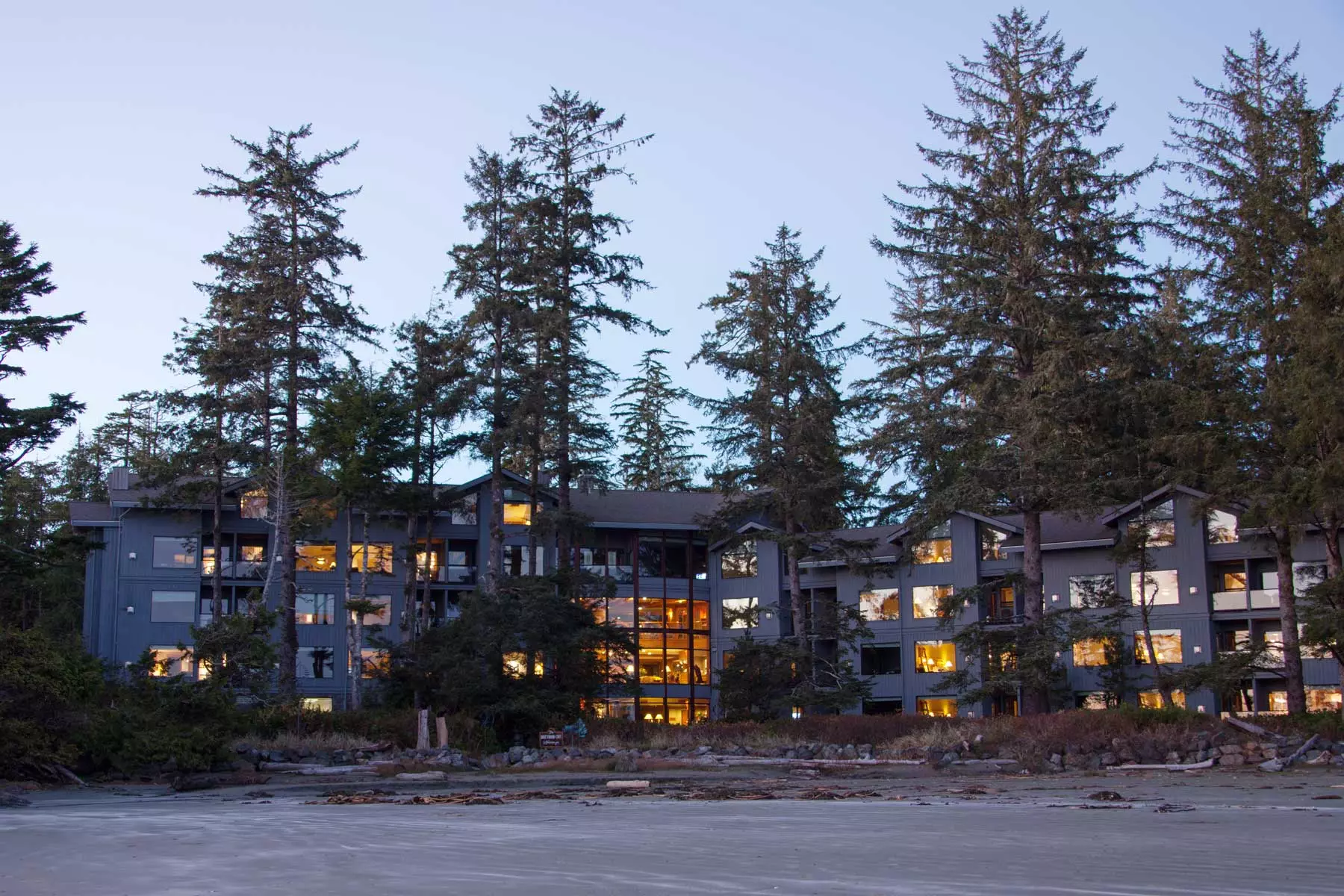 Exterior del Wickaninnish Inn, en Canadá