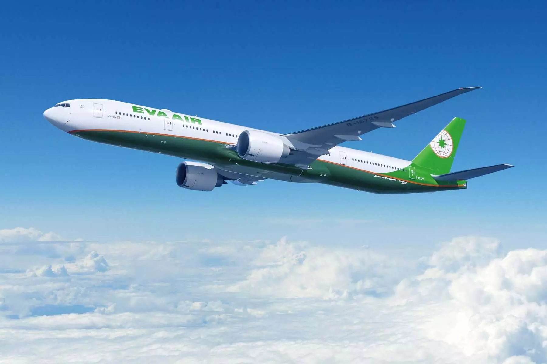 Avión EVA AIR en voo