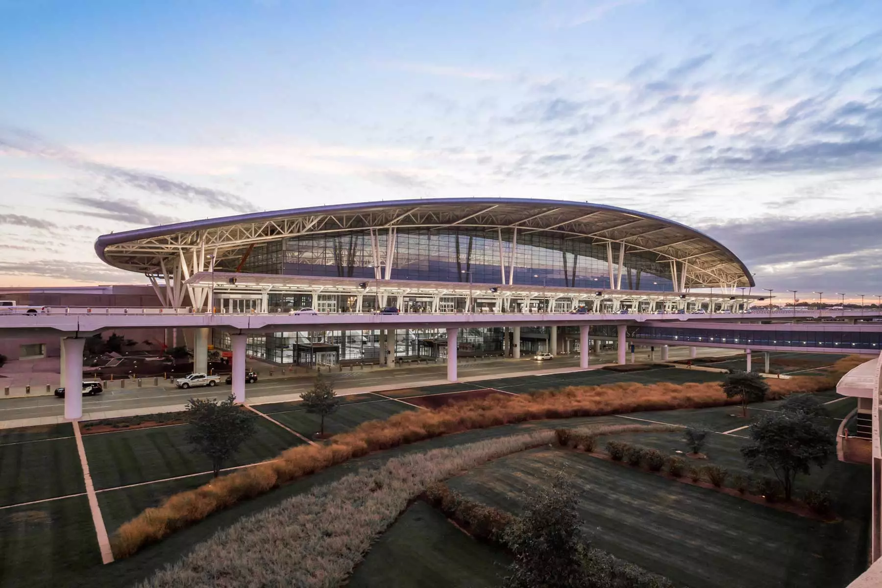 Buitenkant van de internationale luchthaven van Indianapolis