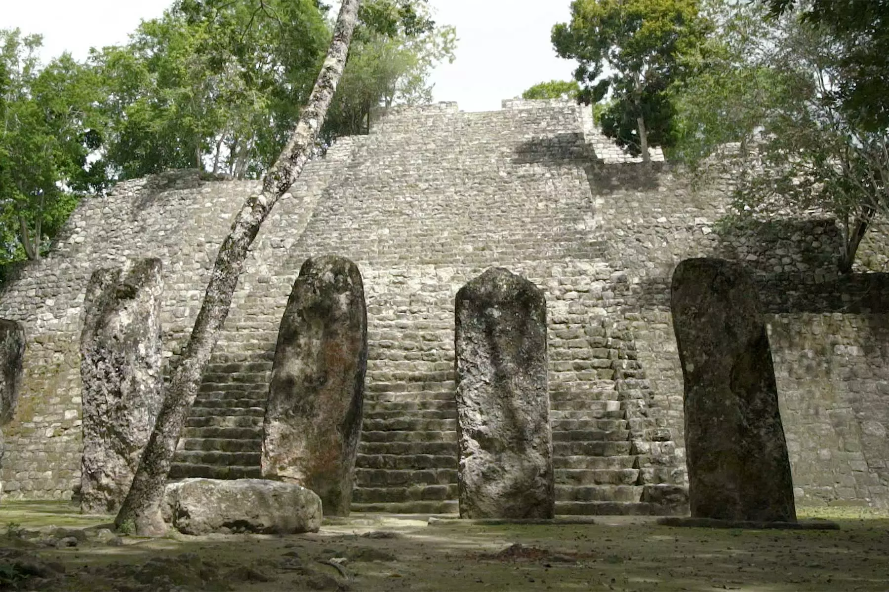 Calakmulova pyramída posvätnej hory v Campeche v Mexiku