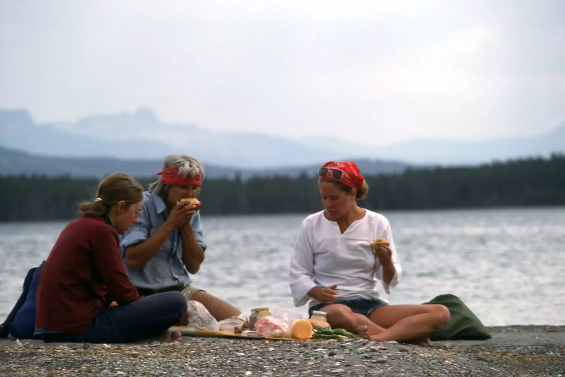 picknicken op lakeshore; 1977