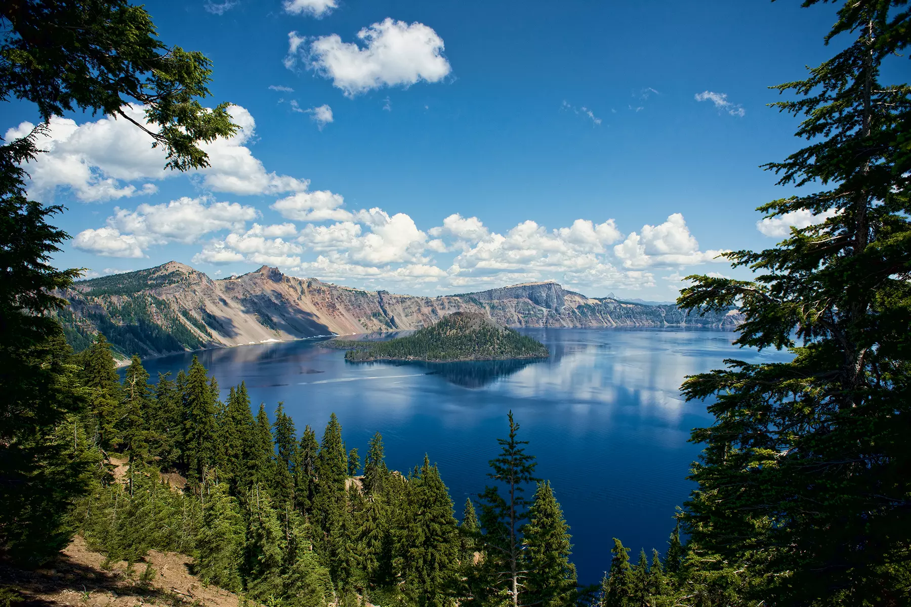 Parc national, Crater Lake, Oregon, lac partiellement recouvert de glace