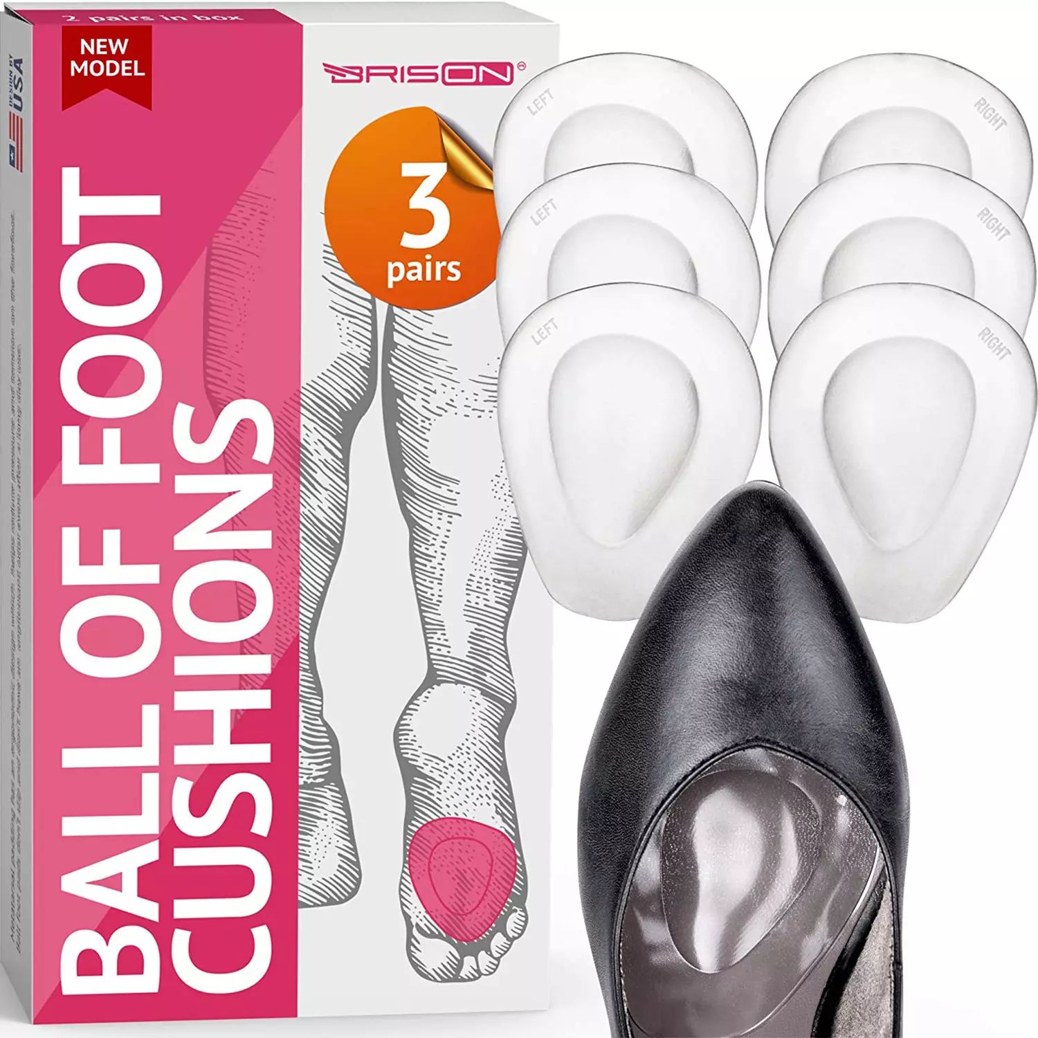 Insoles, Arch Support thiab Forefoot Cushion