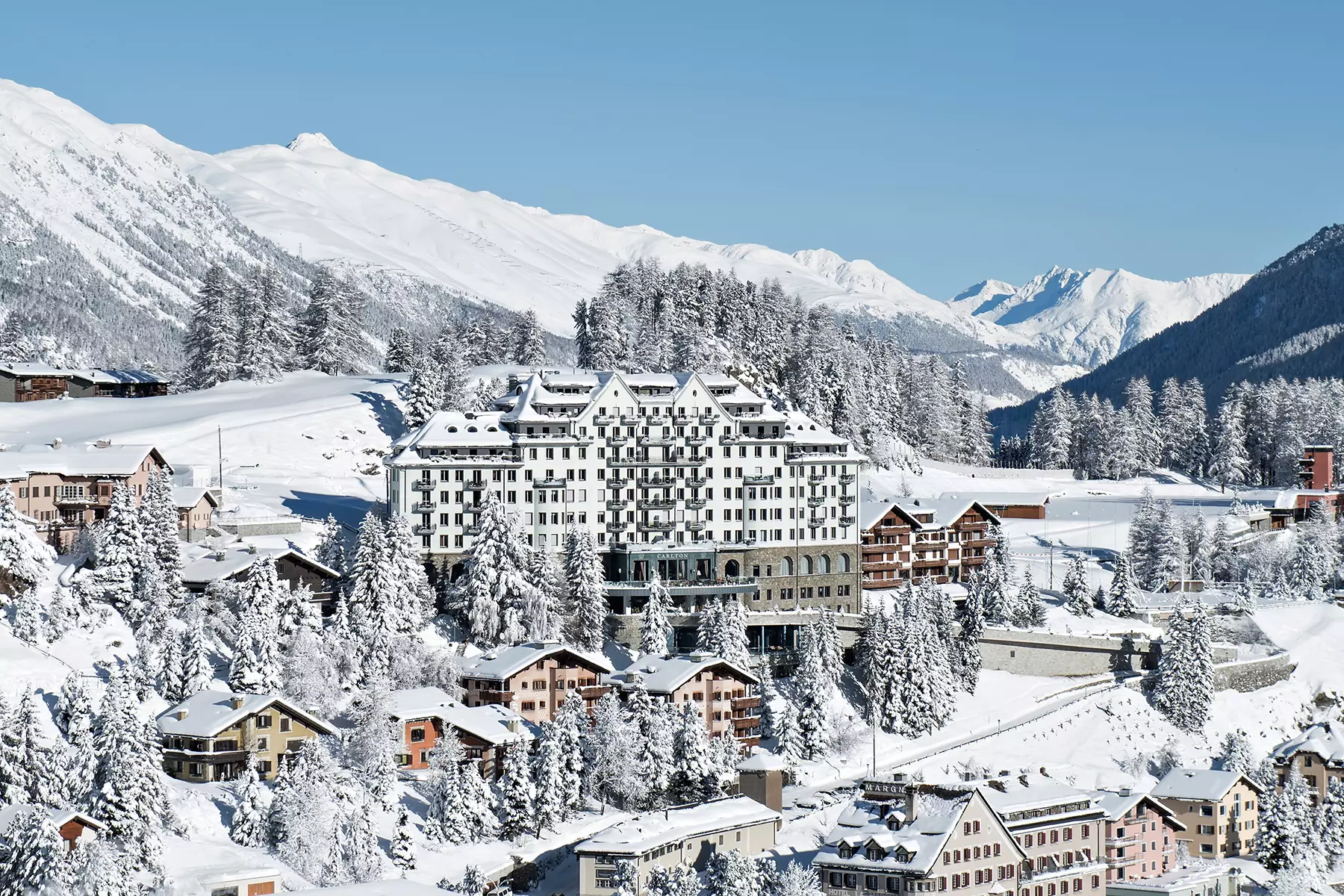 La ville de Saint-Moritz, Suisse