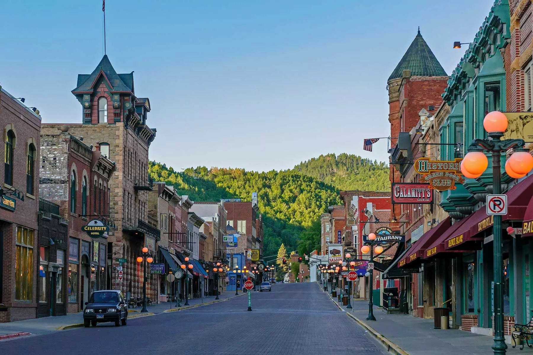 Utsikt över Main Street som visas i tv-programmet Deadwood i South Dakota