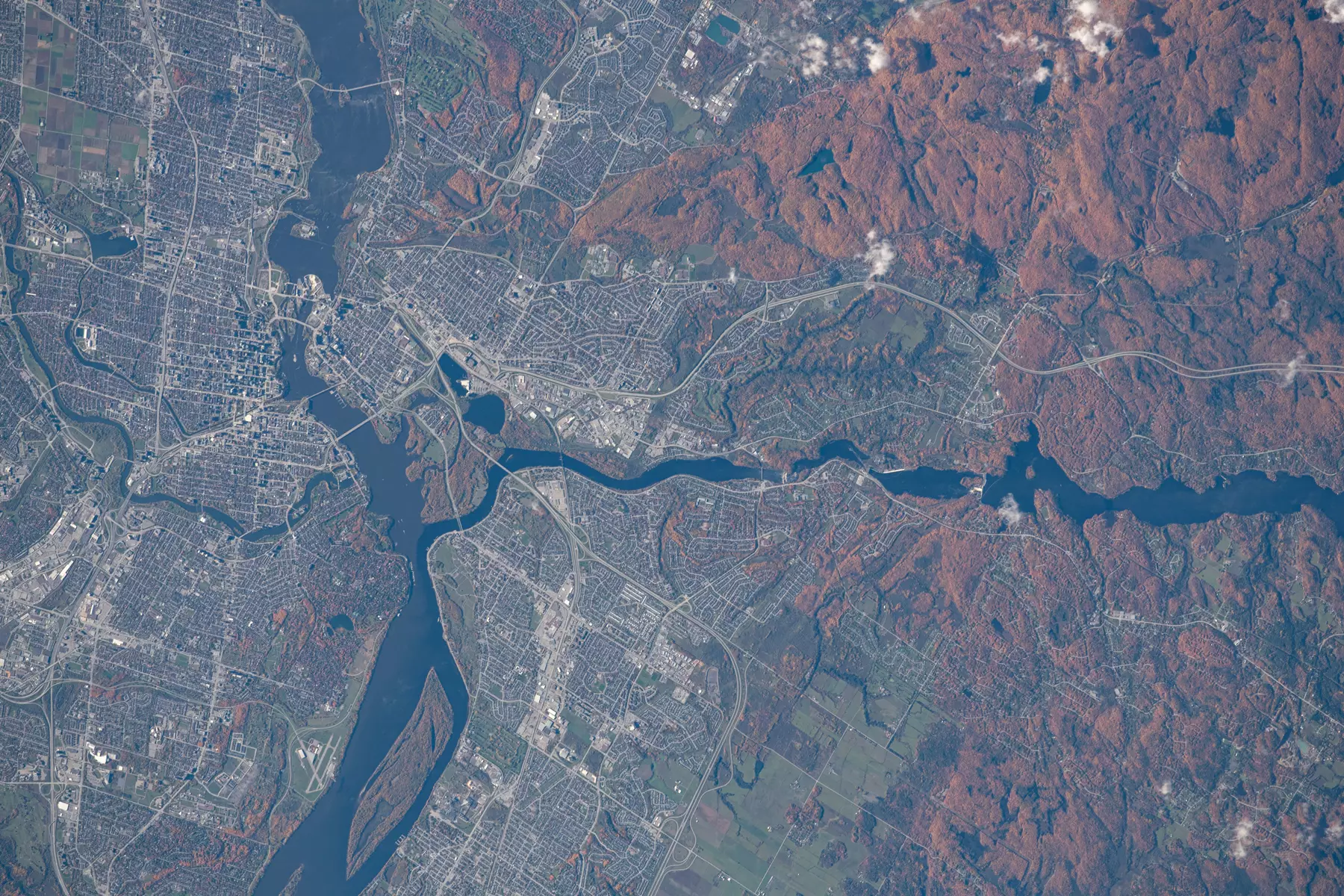 View of Canada's river ways from ISS