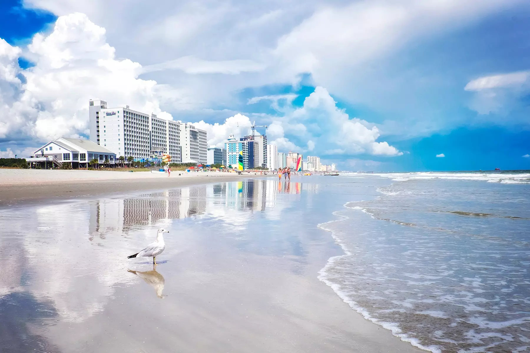 Μπλε και λευκές αντανακλάσεις στο Myrtle Beach, Νότια Καρολίνα