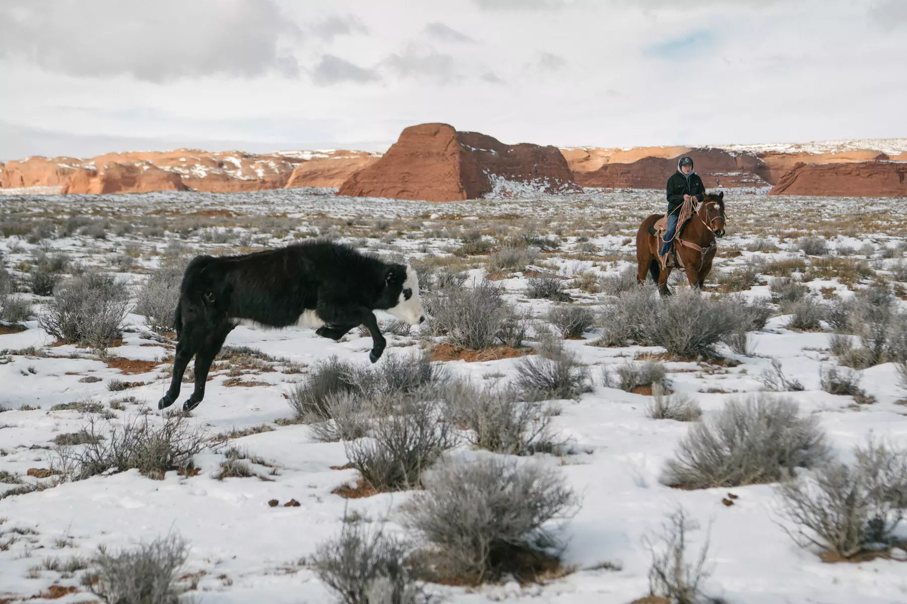 Vita Navajo in inverno al Canyon de Chelly