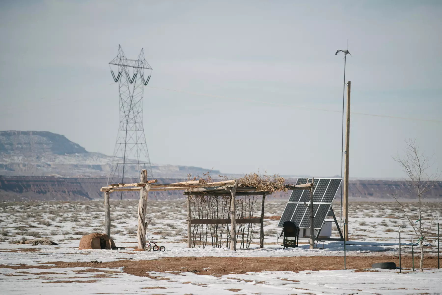 Vita Navajo in inverno al Canyon de Chelly