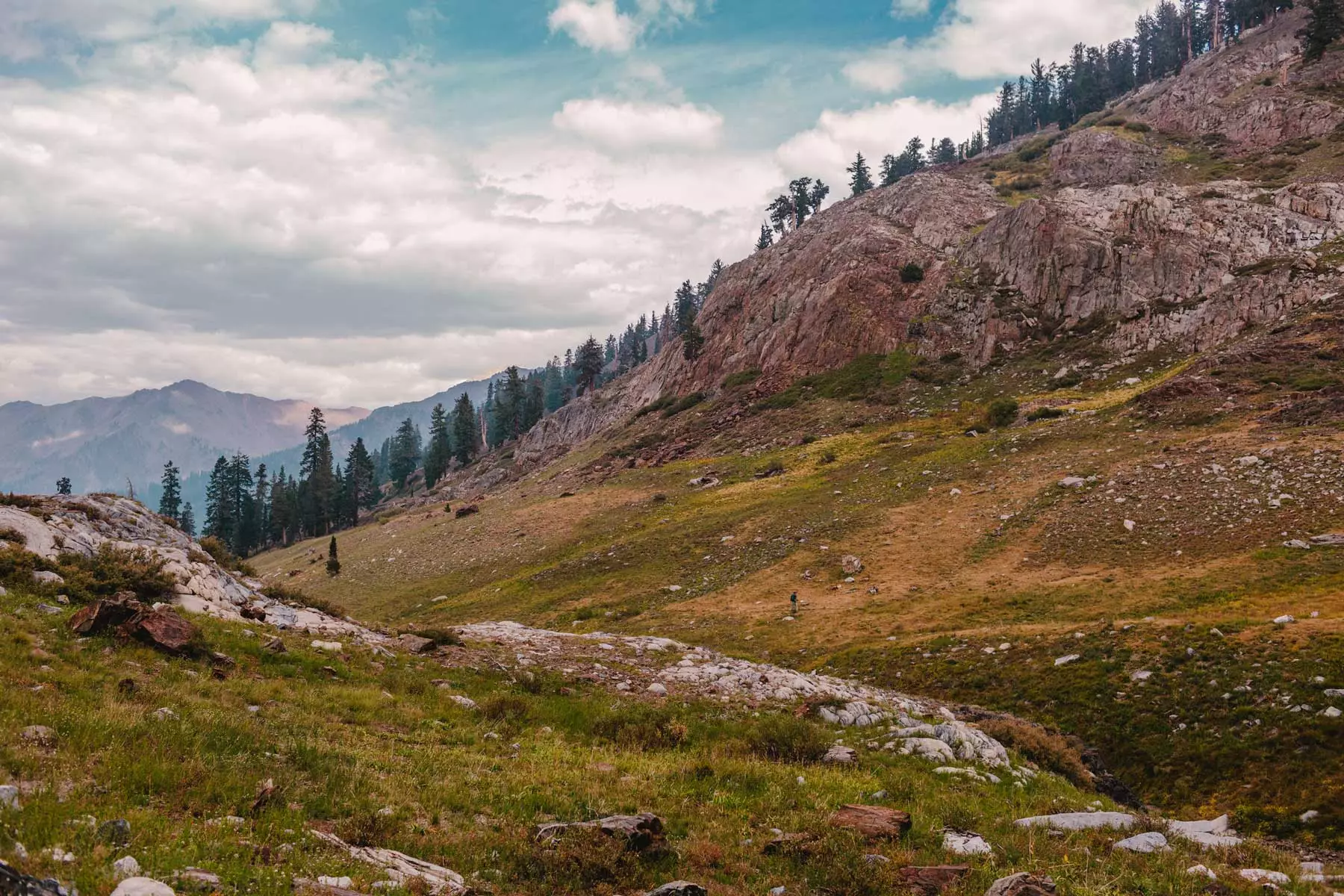 Scénický pohled, Mineral King, Sequoia National Park, Kalifornie, USA