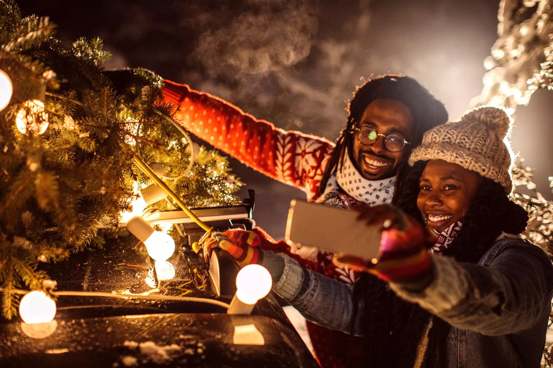 Pokok Krismas yang sempurna telah tiba, masa untuk selfie