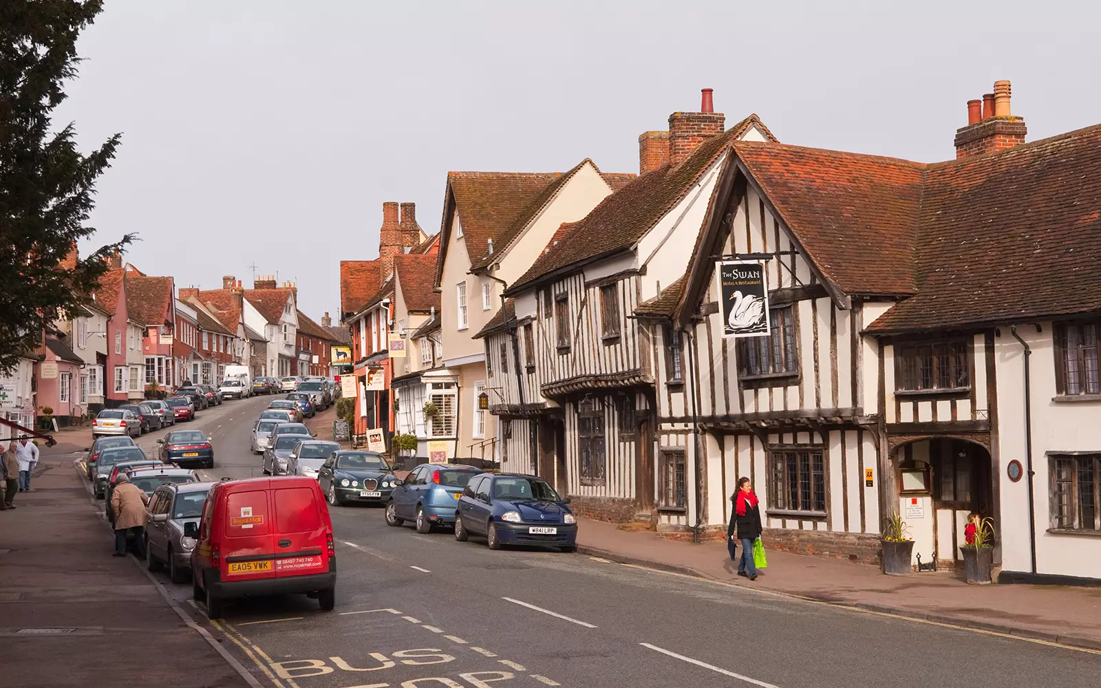 kleng europäesch Stad zu Lavenham, England