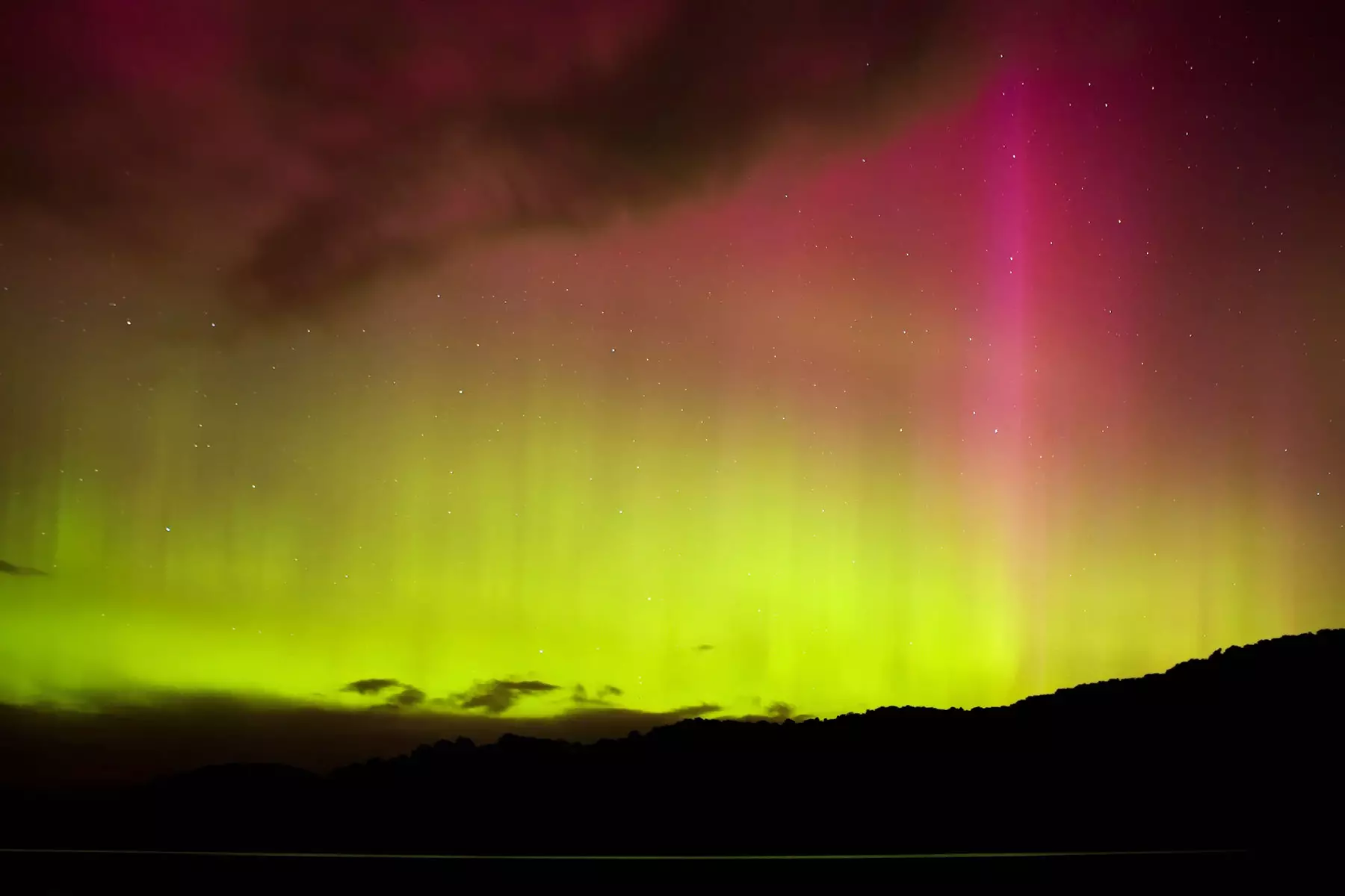Aurora Australis, Stewart Adası, Yeni Zelanda üzerinde