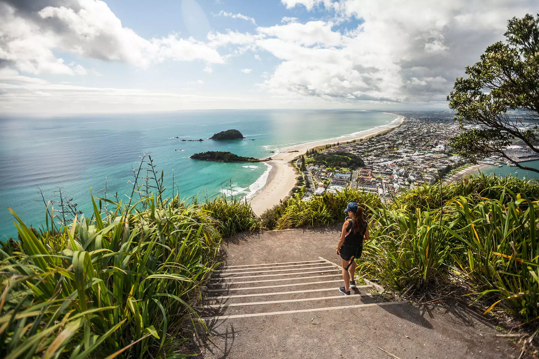 Mwonekano kutoka juu ya Mlima, Mlima Maunganui, New Zealand.