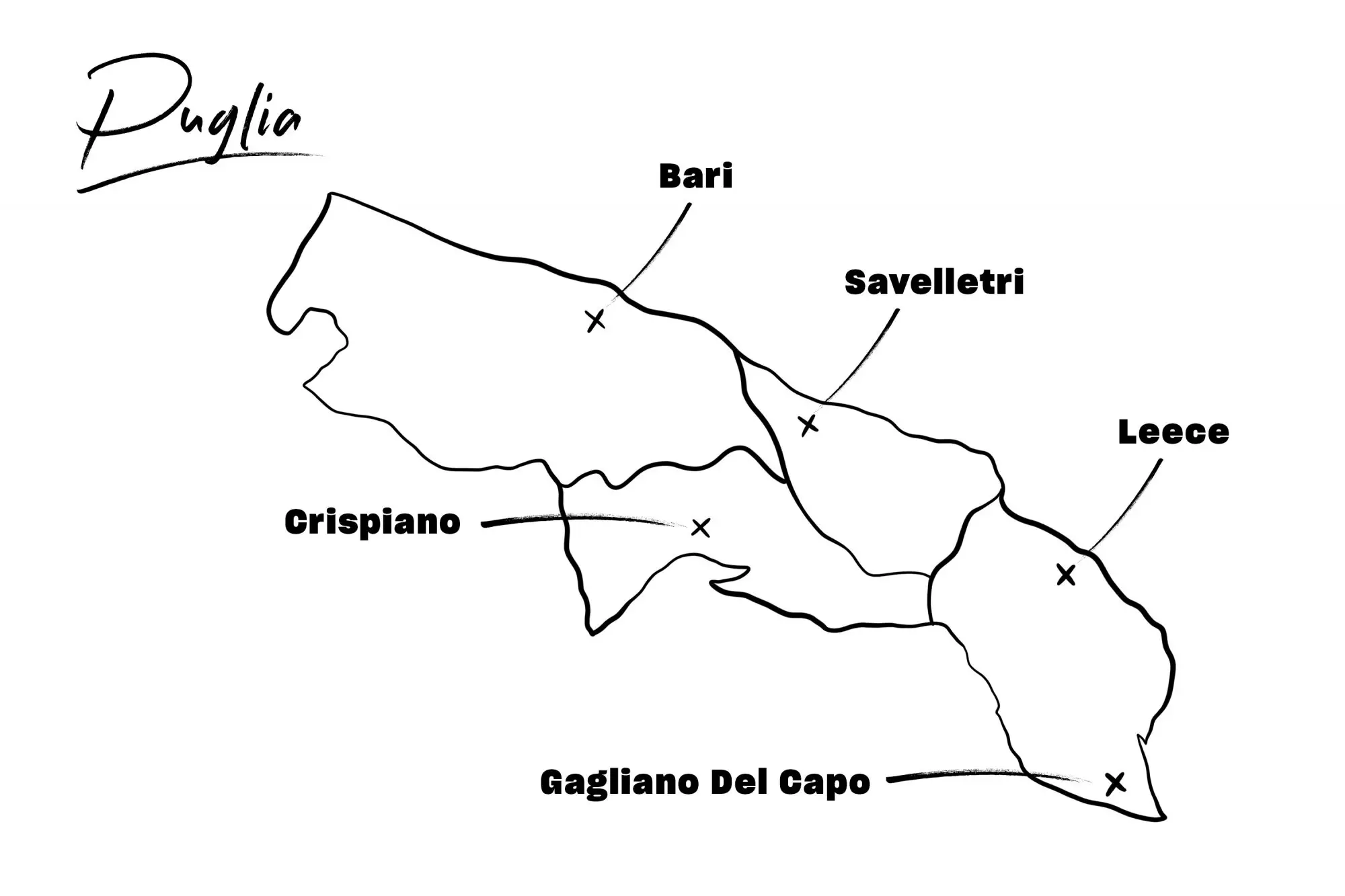 Puglia, Olaszország országúti térkép