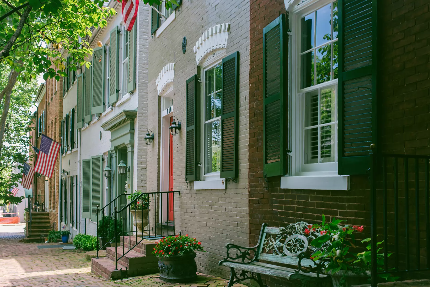 Laharana trano biriky ao amin'ny Old Town Alexandria, Virginia