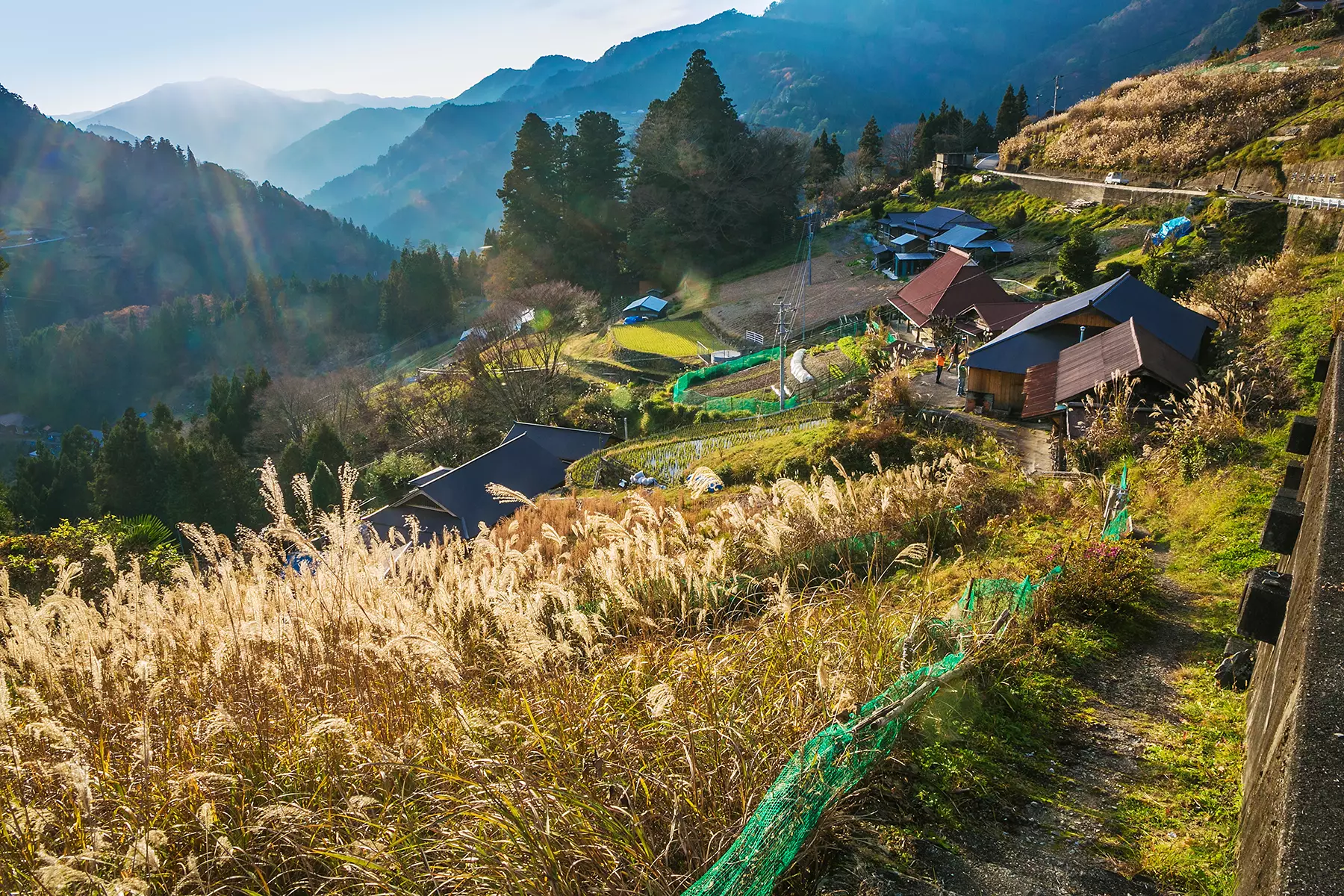 ບ້ານ Ochiai ຢູ່ຮ່ອມພູ Iya ປະເທດຍີ່ປຸ່ນ