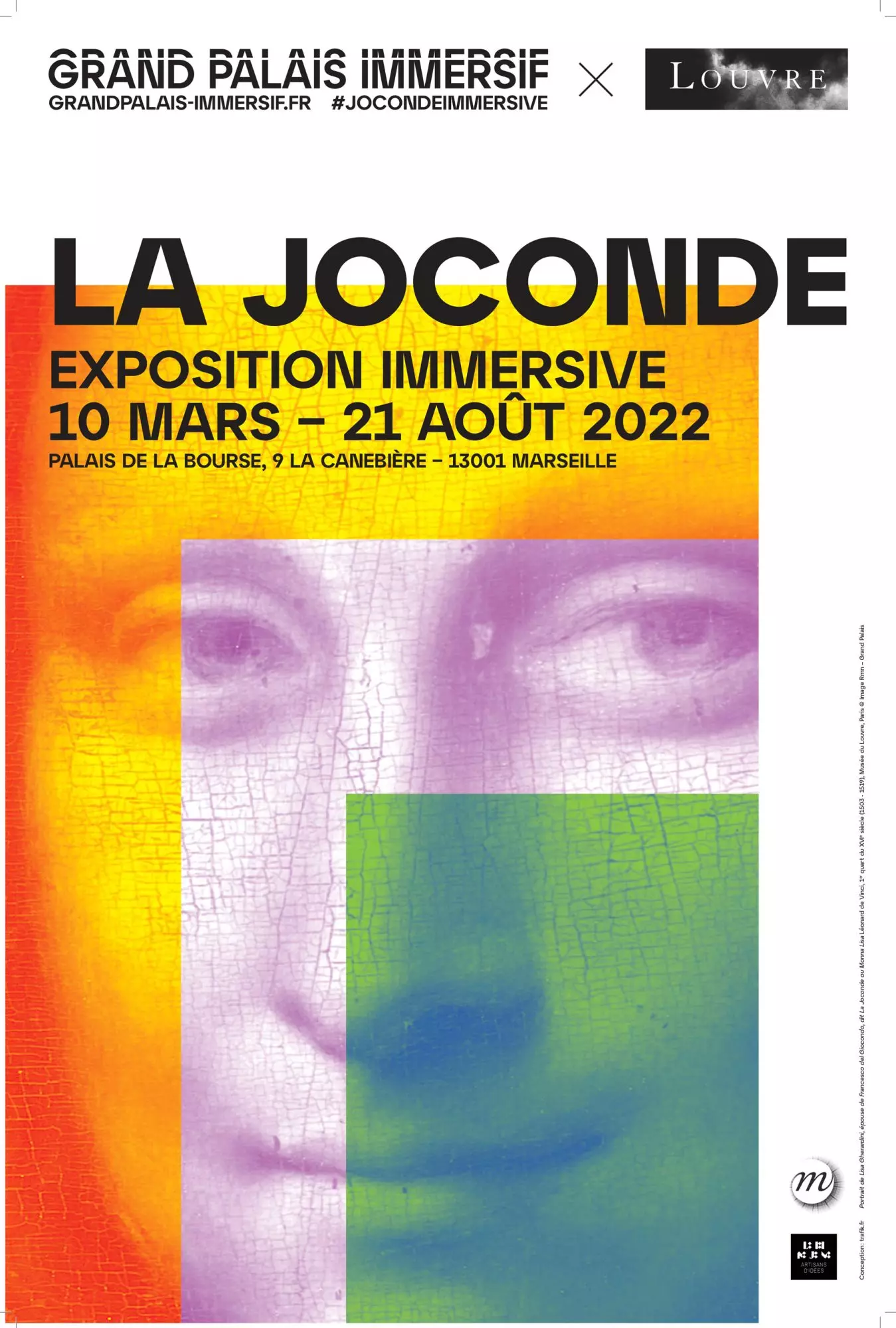 Pampromosyong poster para sa immersive na Mona Lisa exhibit sa Louvre