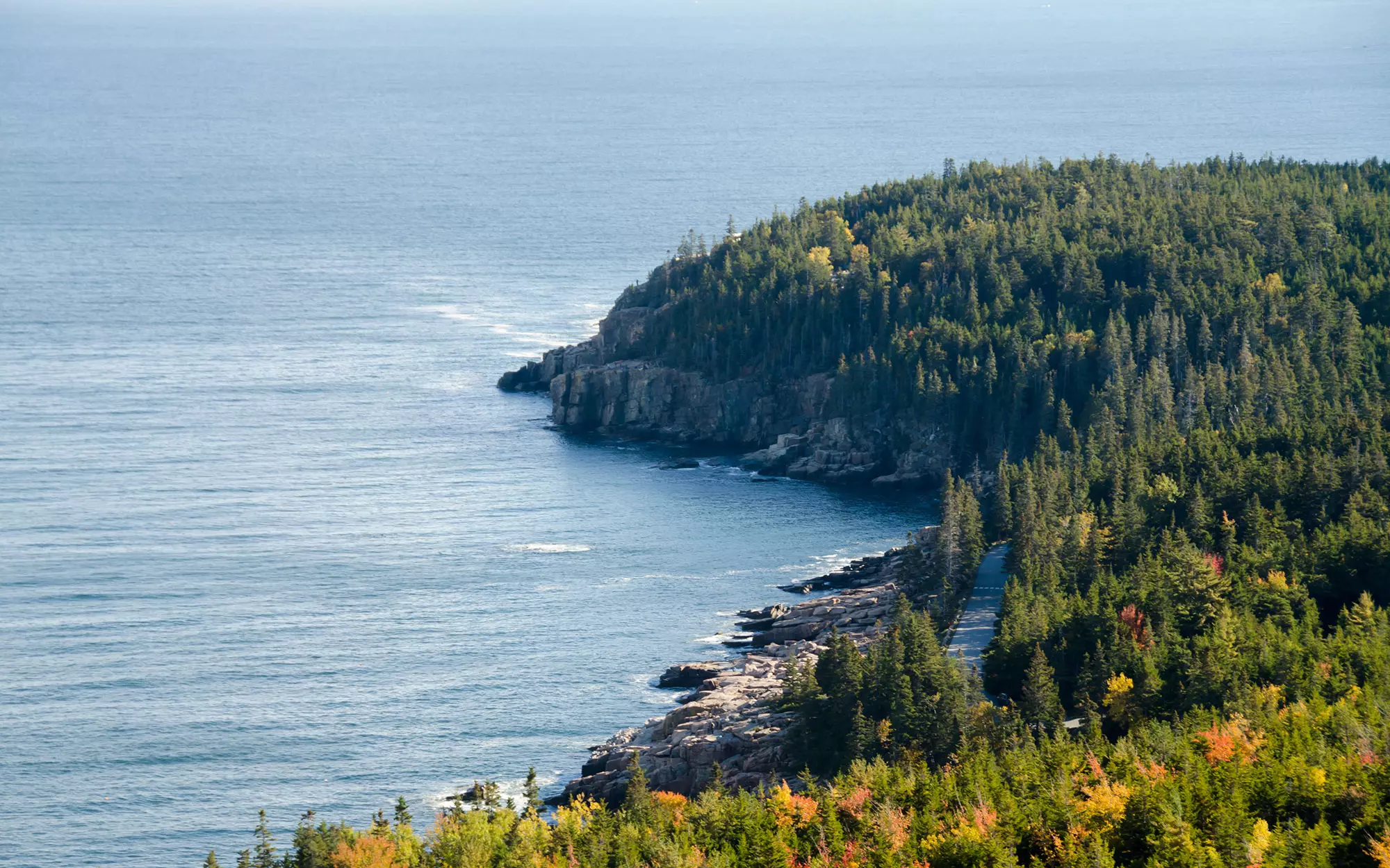 Jalan raya pesisir Park Loop Road, Maine