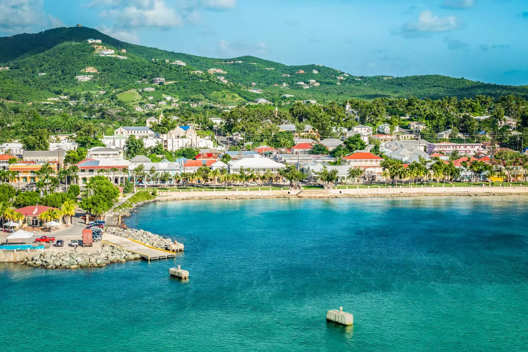 Luftfoto af Frederiksted, St. Croix