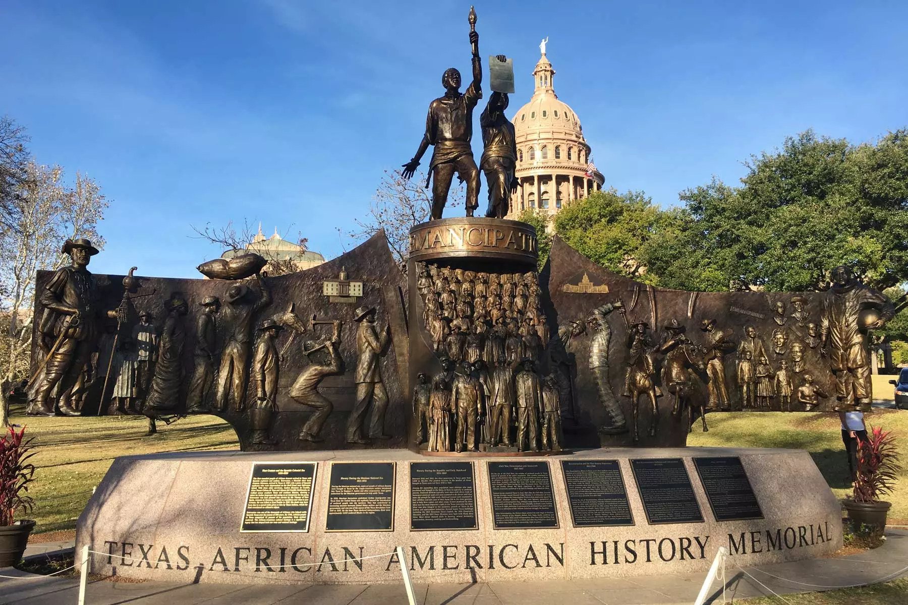 Vista del memoriale della storia afroamericana del Texas ad Austin, in Texas