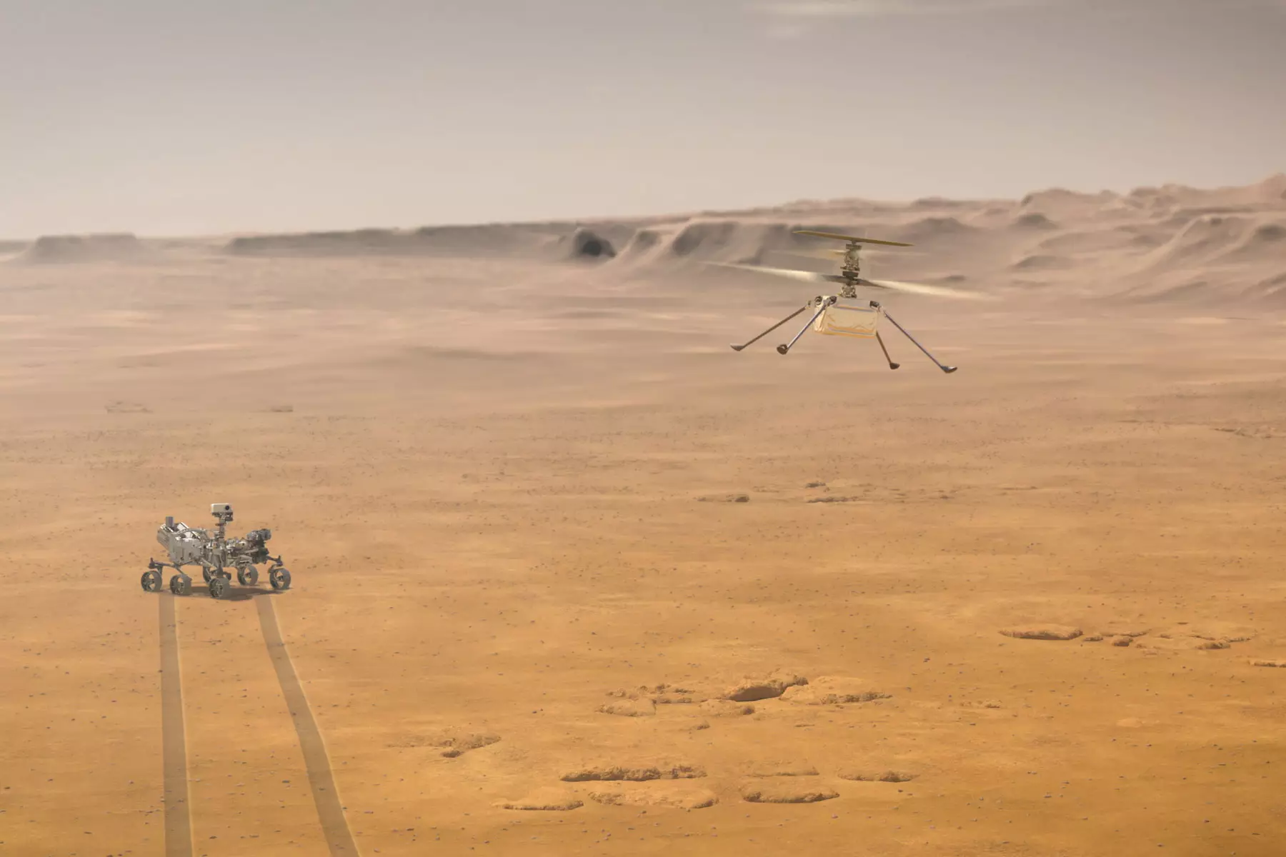 El rover Perseverance Mars de la NASA y el helicóptero Ingenuity