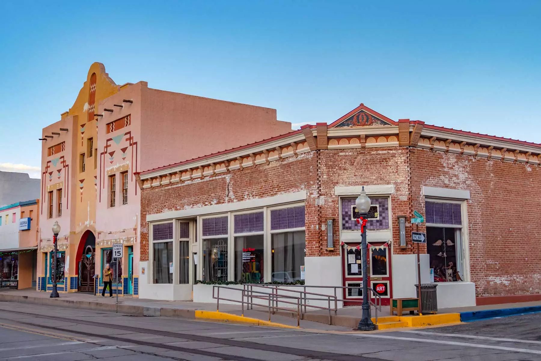 Bangunan bersejarah tua di kota Silver City di New Mexico, AS.