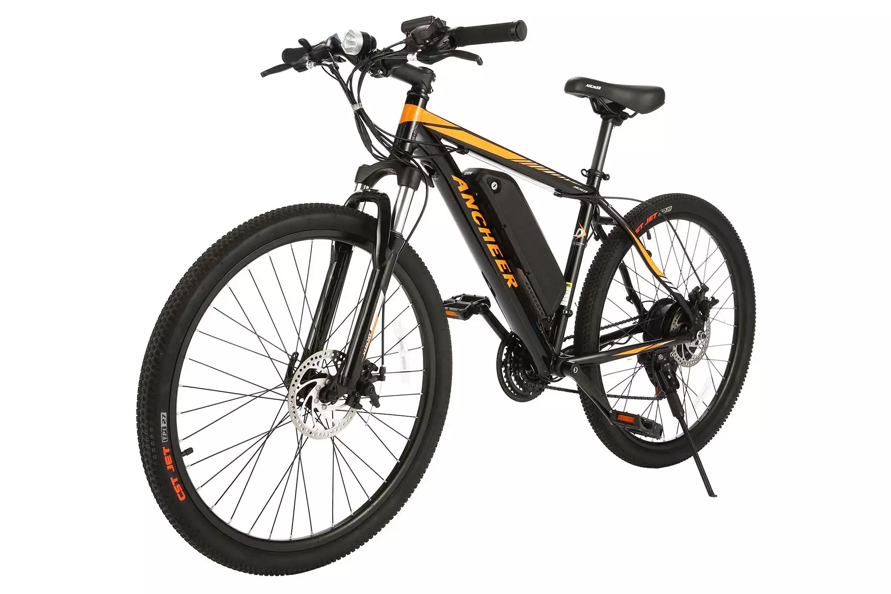 Zwart en oranje ebike