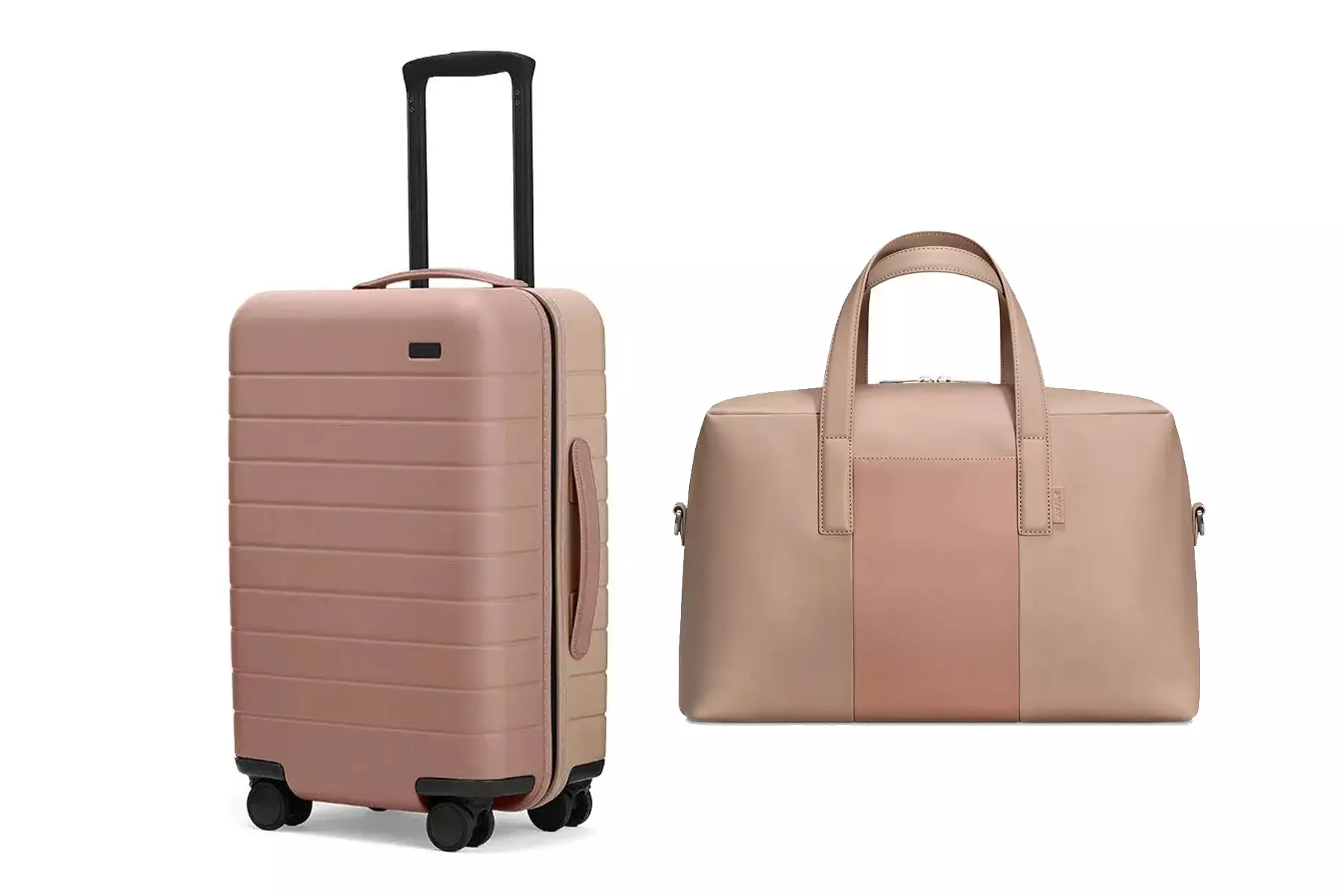 Pink suitcase uye duffel bag