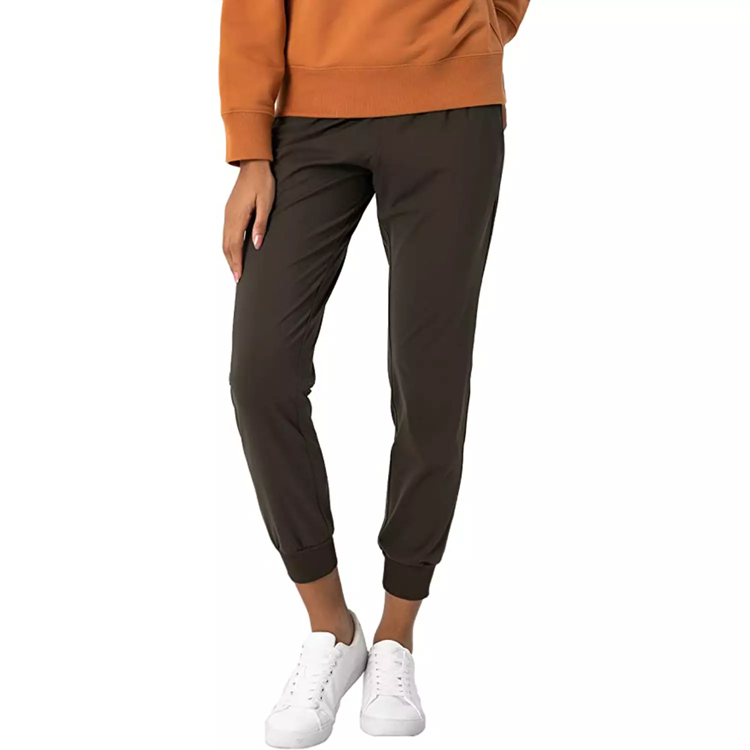Celana Jogger Wanita AJISAI Celana Olahraga Lari Serut dengan Kantong Pakaian Lounge