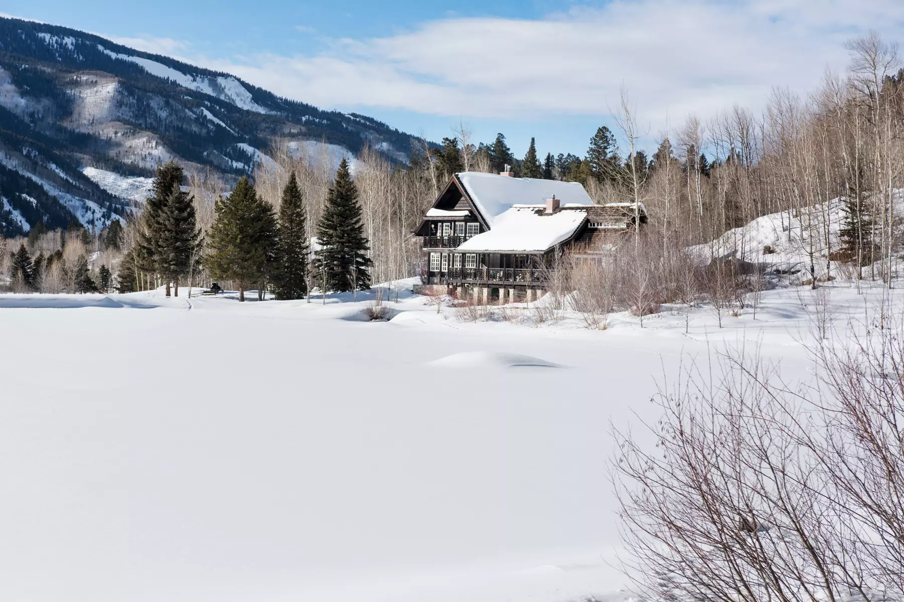 Foto del paisatge hivernal d'Aspen Independence Estate