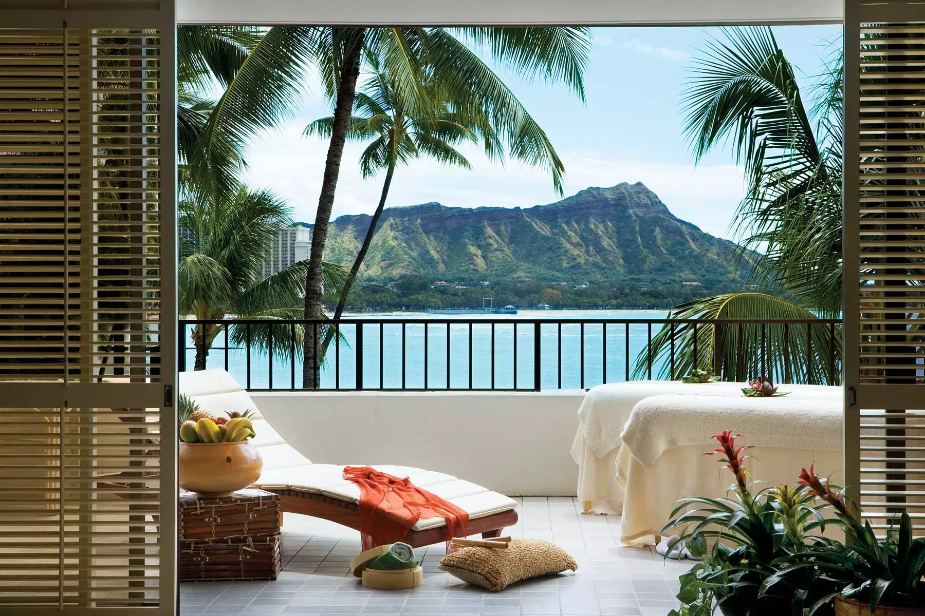 Vedere dintr-o cameră de la Halekulani, votată drept una dintre cele mai bune stațiuni și hoteluri din Hawaii