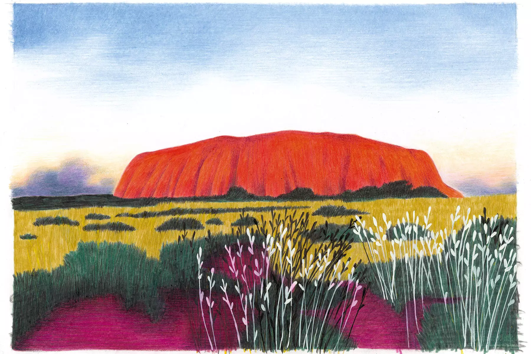 Ilustrasi Ayers Rock di Australia